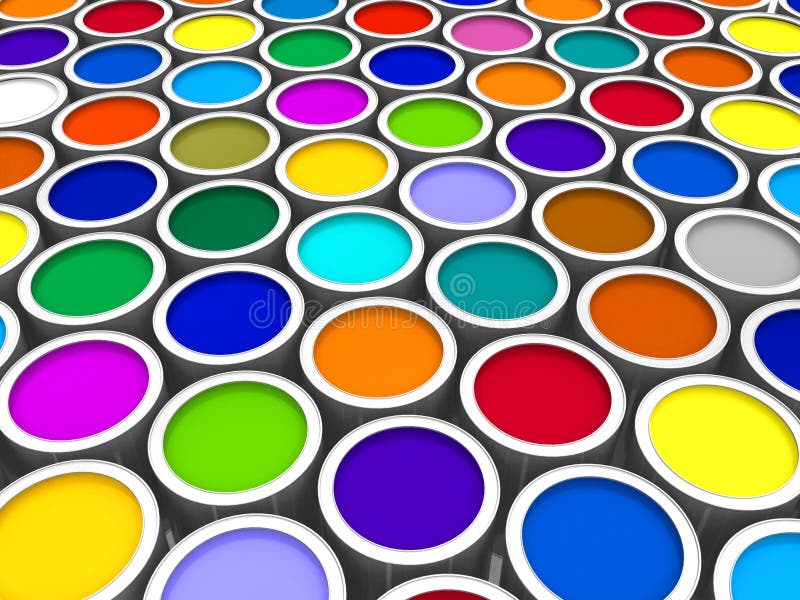 Bidons De Peinture De Couleur Illustration Stock - Illustration du ...