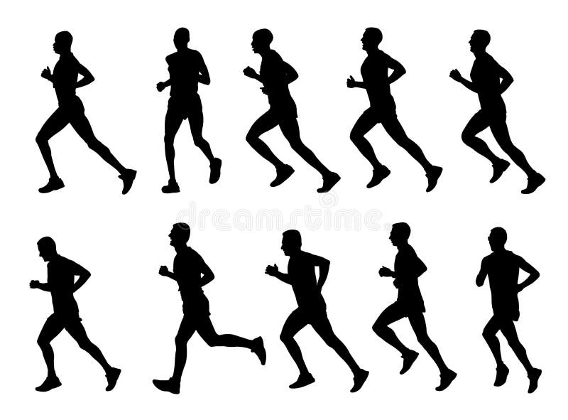 Sylwetki biegaczy ilustracja wektor. Ilustracja złożonej z ruch - 36818236