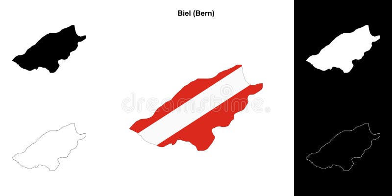 Biel outline map stock illustration. Illustration of territory - 335023411