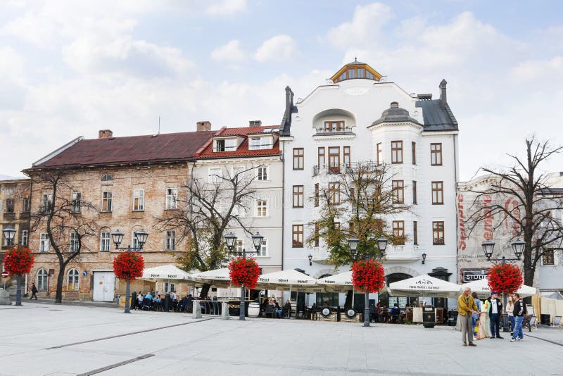 BIELSKO BIALA, POLAND - OCTOBER 26, 2019: Statue at the Main Market ...