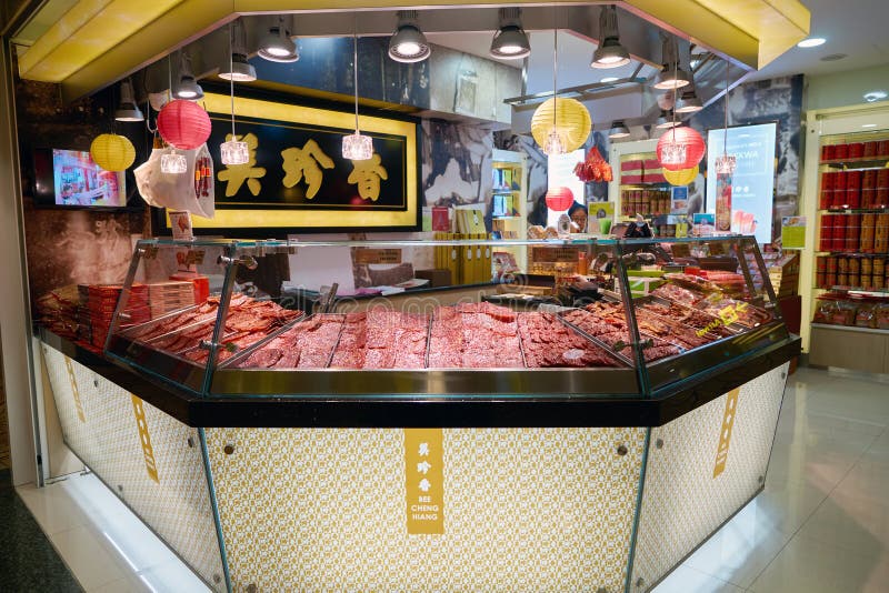 Bienen-Cheng Hiang Asia Famous Barbecued-Fleisch Redaktionelles Foto ...