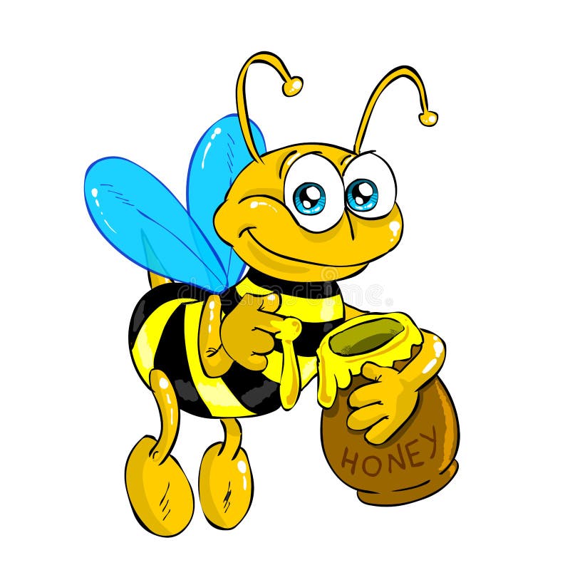 Biene Mit Dem Honig (getrennt) Vektor Abbildung - Illustration von ...