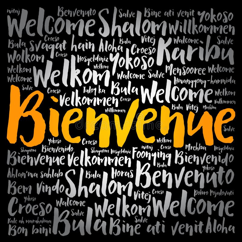 Bienvenue (Welcome in French) Word Cloud Stock Illustration ...