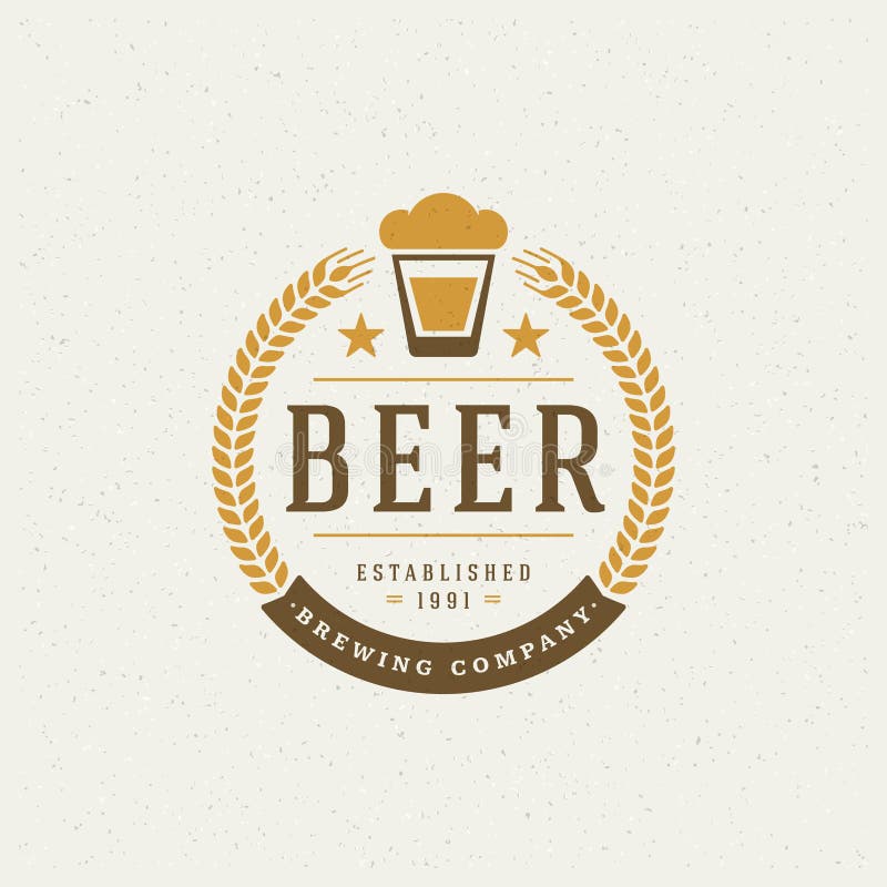 Bier Logo Design Element vektor abbildung. Illustration von ikone ...