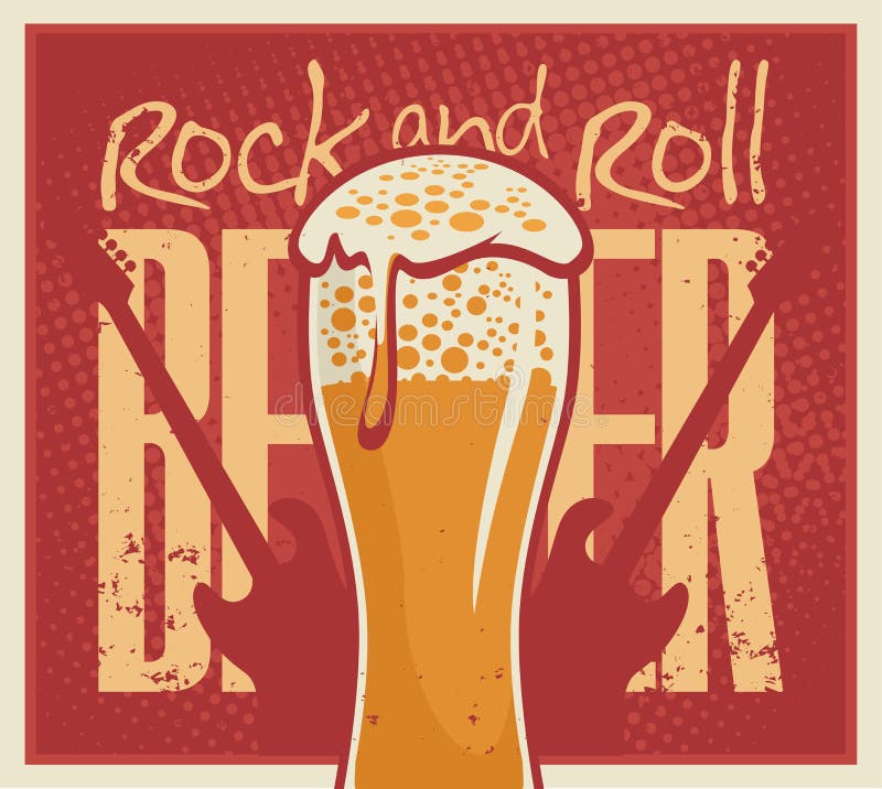 Bier-Rock-and-Roll vektor abbildung. Illustration von brauerei - 57195489