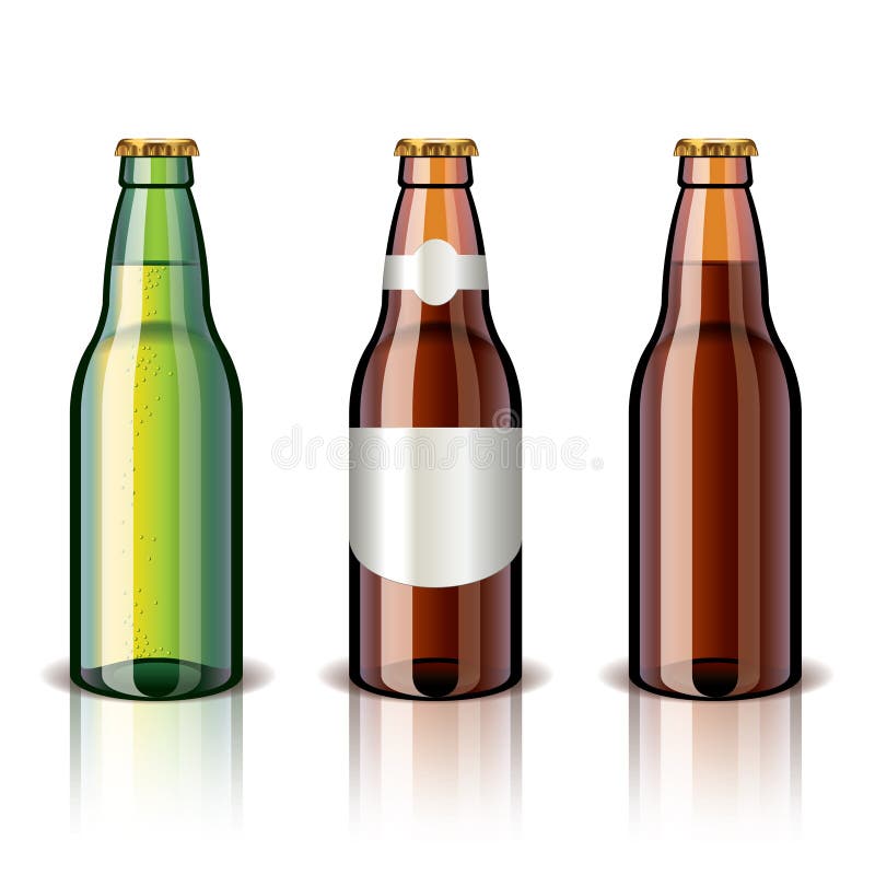 Bierfles op wit vector illustratie. Illustration of spatie - 37184555