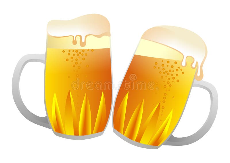 Karikatur-smiley Emoticon, Der Bier Hält Vektor Abbildung ...