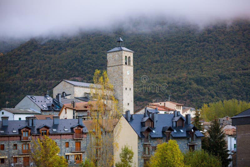 Biescas Village in Huesca Aragon Pyrenees of Spain Stock Photo - Image ...