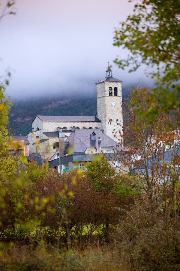 Biescas Village in Huesca Aragon Pyrenees of Spain Stock Image - Image ...