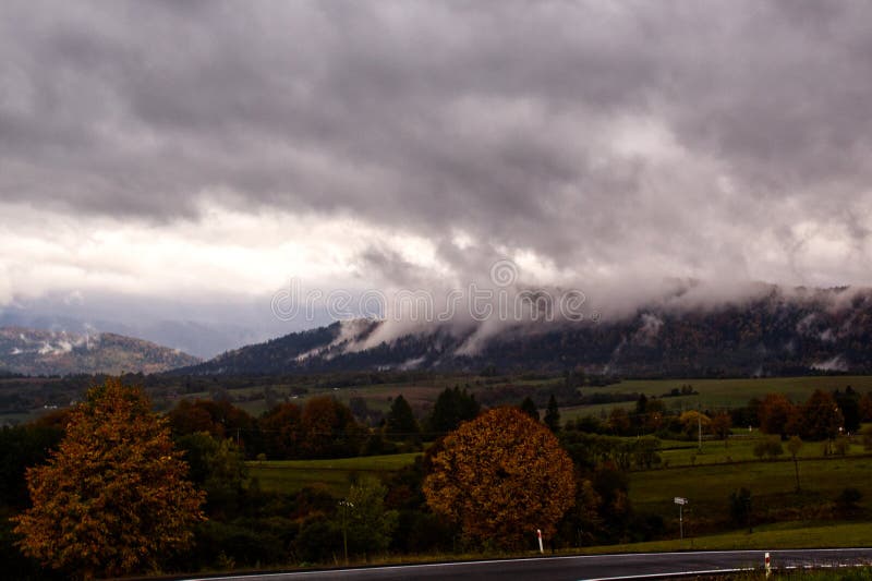 Bieszczady Mountains Fog Rising from the Mountains Stock Image - Image ...