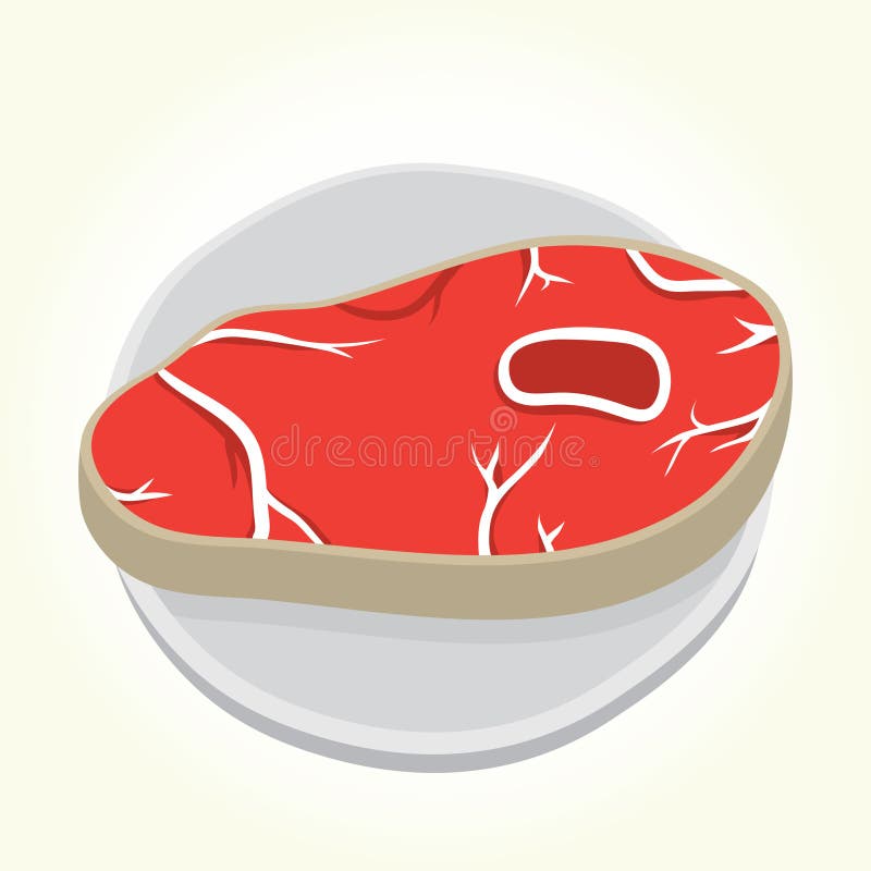 Bife em um vetor da placa ilustração do vetor. Ilustração de animal ...