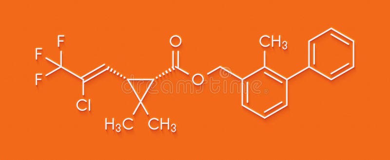 Bifenthrin Insecticide Molecule (pyrethroid Class). 3D Rendering Stock ...