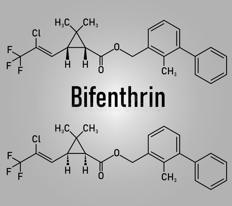 Bifenthrin Insecticide Molecule, Pyrethroid Class. Skeletal Formula ...