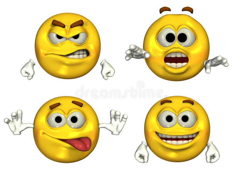 Big 3D Emoticons - set 3 stock illustration. Illustration of nauseous ...