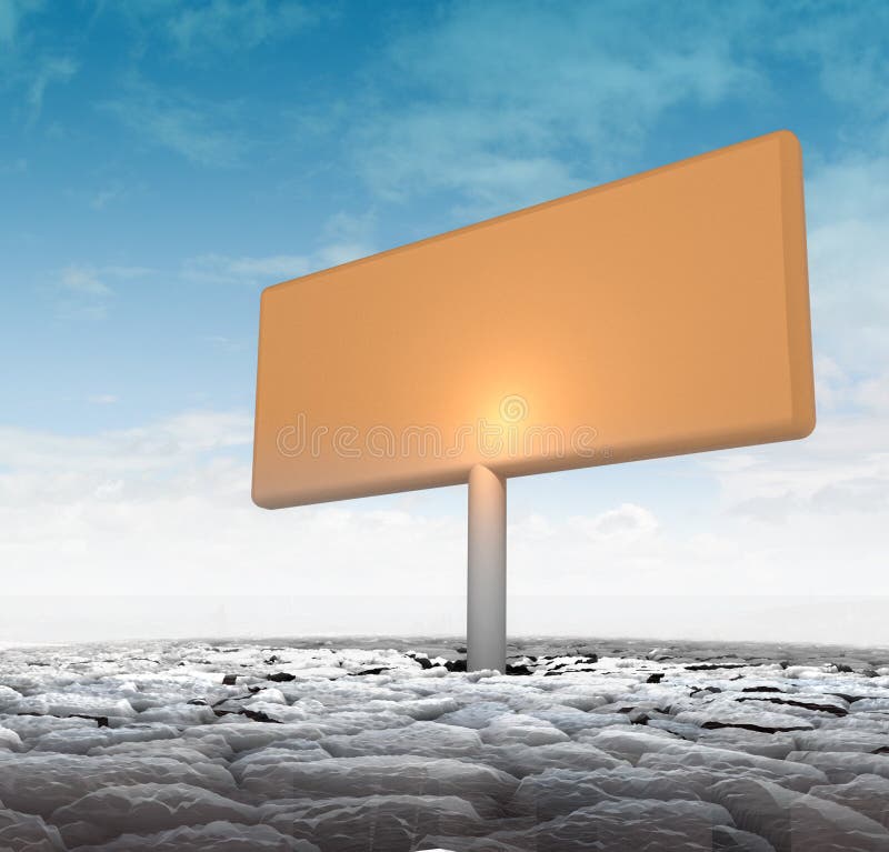 Big Advertisement Board in Dry Ground Stock Illustration - Illustration ...