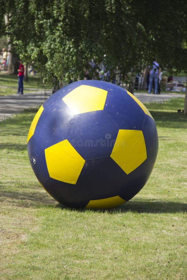 Big Air Soccer Ball on the Lawn Stock Photo - Image of outdoors ...