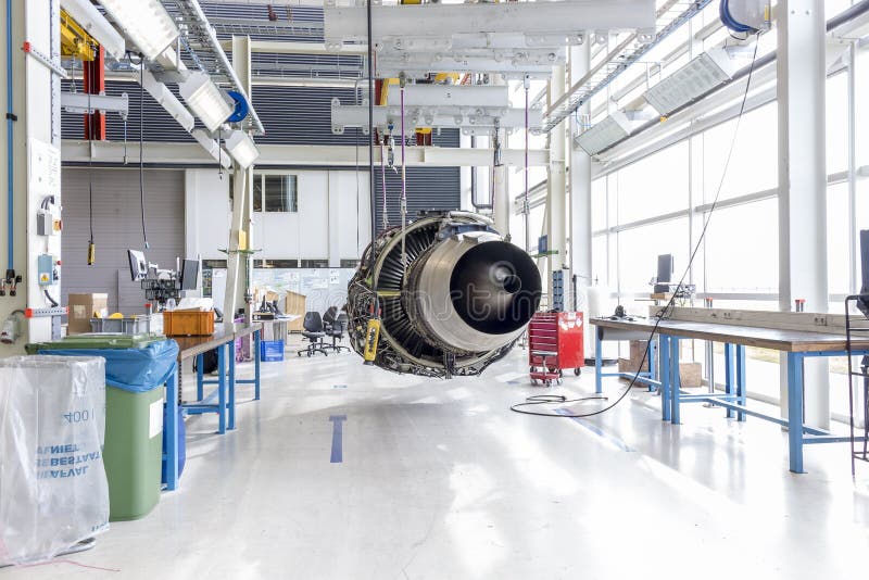 Big Airplane Engine during Maintenance Stock Photo - Image of power ...