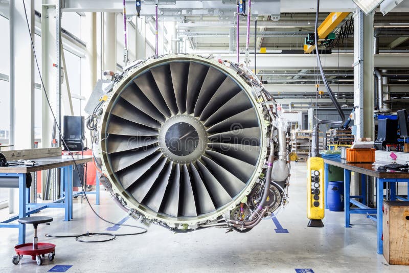Big Airplane Engine during Maintenance Stock Image - Image of check ...