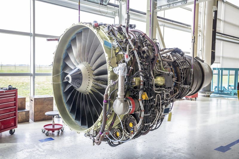 Big Airplane Engine during Maintenance Stock Photo - Image of ...