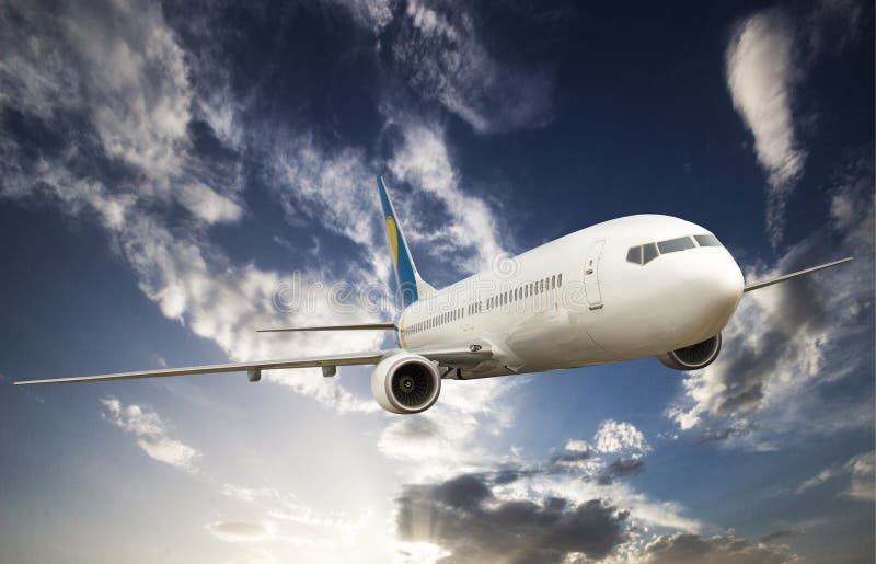 Big airplane in the sky stock image. Image of storm, dark - 32490505