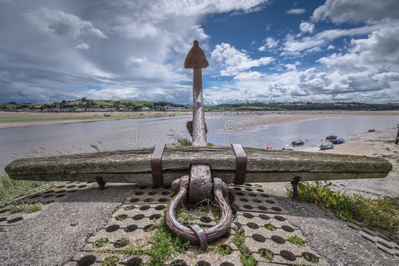 Big anchor in a harbour stock photo. Image of vessel - 264475446