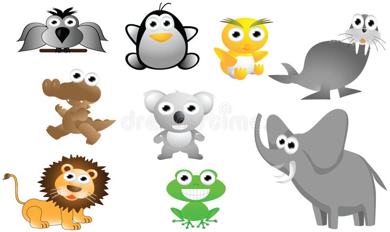Big animal cartoon set stock vector. Illustration of crocodile - 45743163