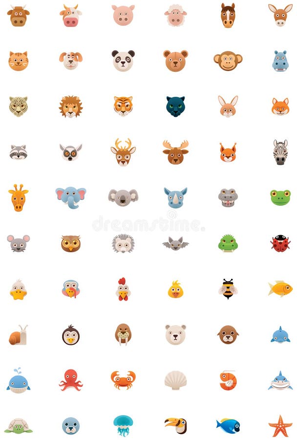 Big animals icon set stock vector. Illustration of fish - 42942497