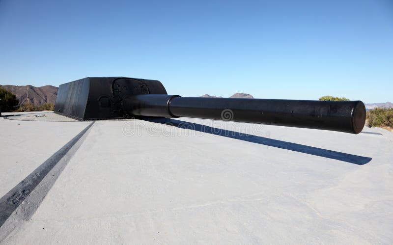 Big anti-shipping gun stock photo. Image of spain, barrel - 24895734
