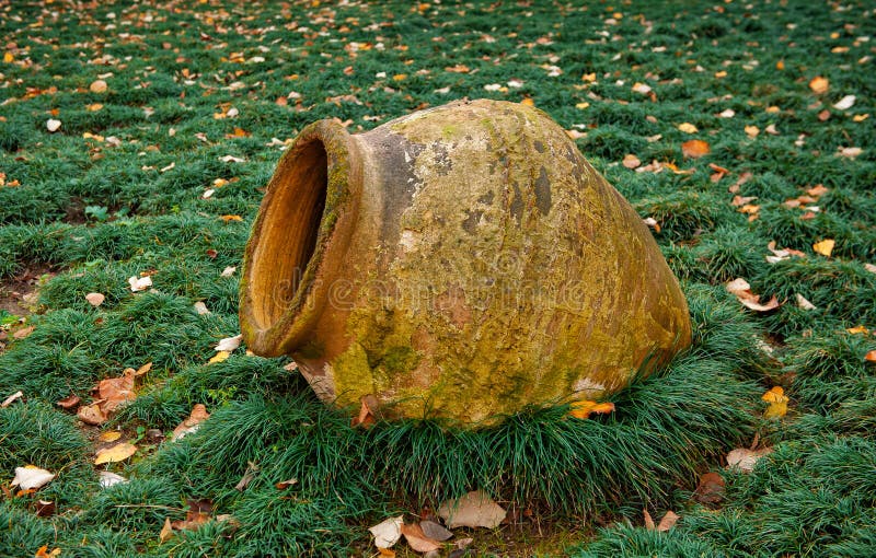 Big Antique Clay Jug on the Ground Stock Photo - Image of rural, bowl ...