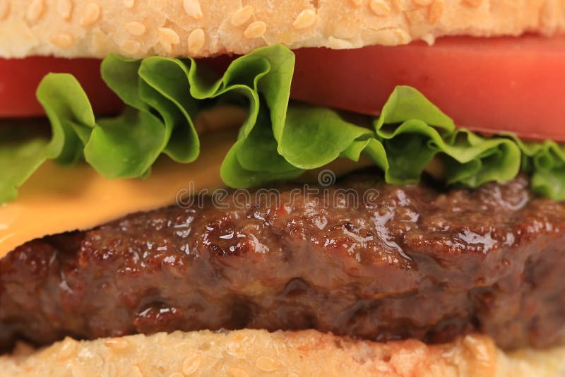 Big Appetizing Fast Food Hamburger. Stock Photo - Image of pork ...