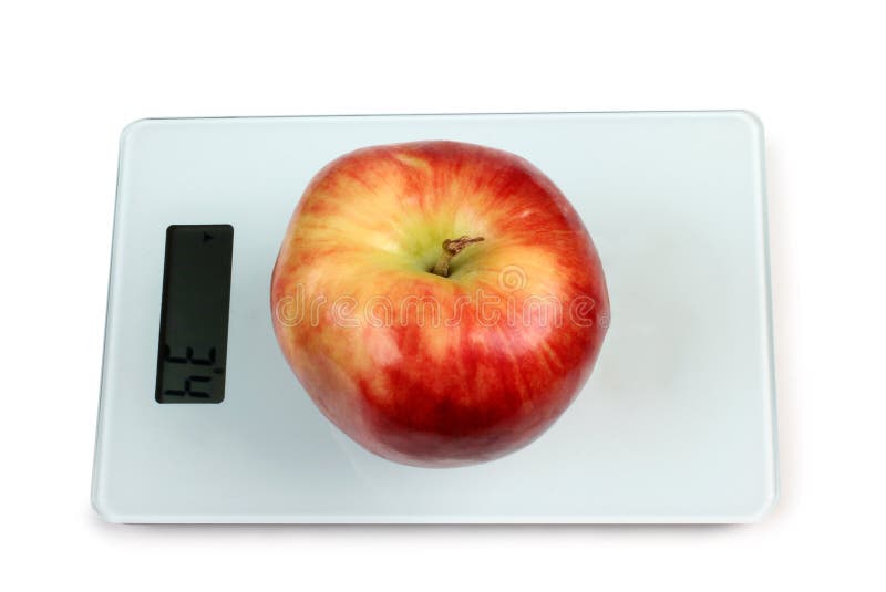 Big apple on scales stock photo. Image of freshness, diet - 38393096