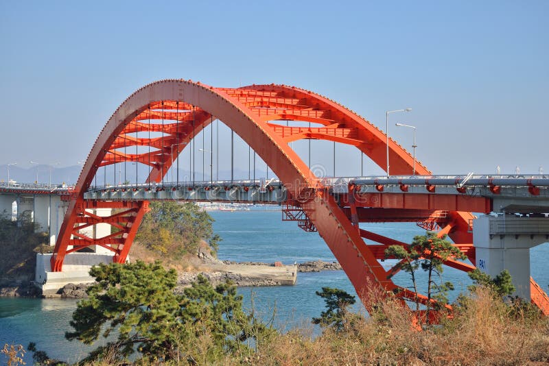 Big Arch Bridge in Samcheonpo Stock Image - Image of wave, samcheonpo ...