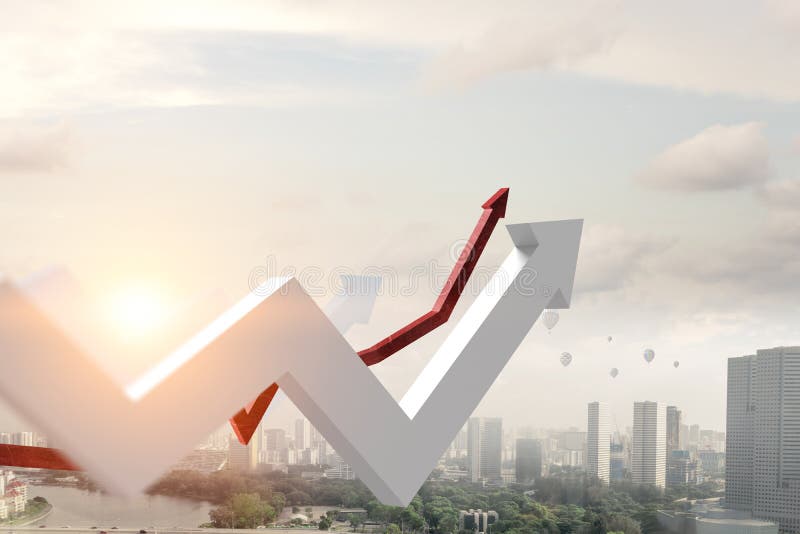 Big Arrow Showing Up . Mixed Media Stock Image - Image of strength ...