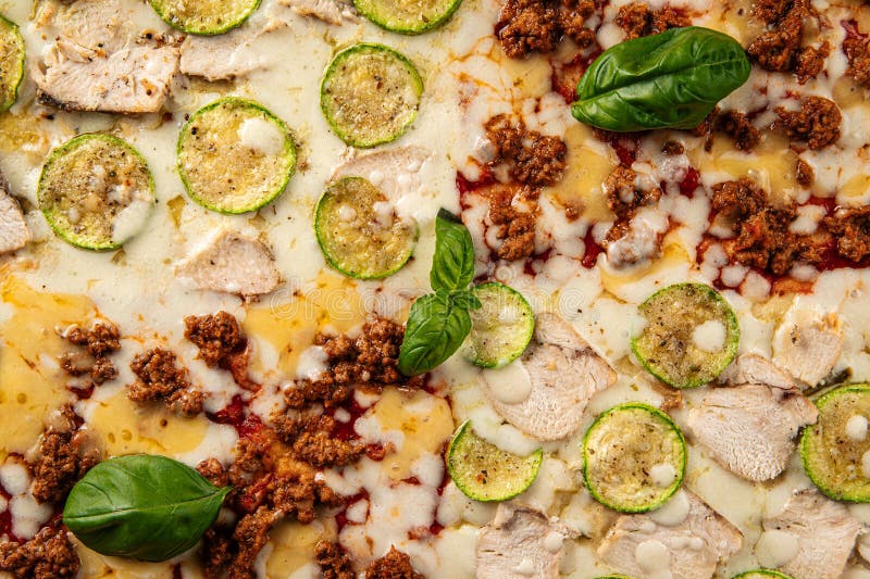 Big Assorted Pizza with Variety of Toppings Stock Image - Image of ...