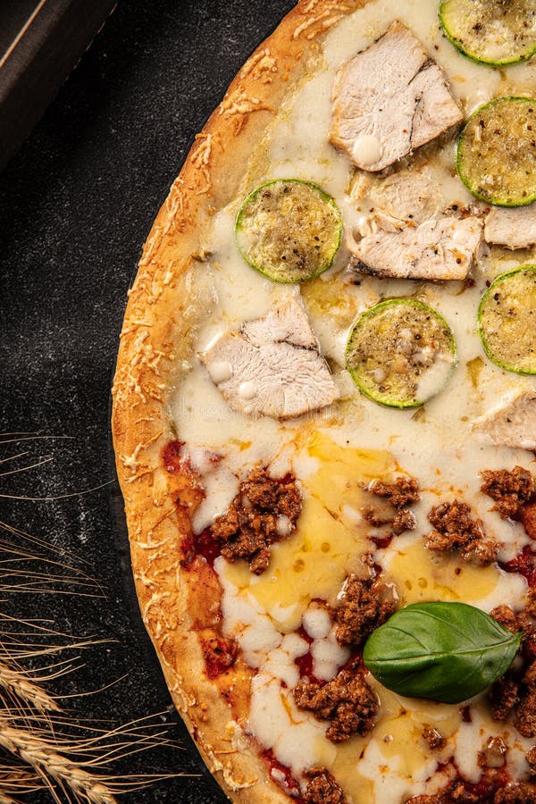 Big Assorted Pizza with Variety of Toppings Stock Image - Image of ...