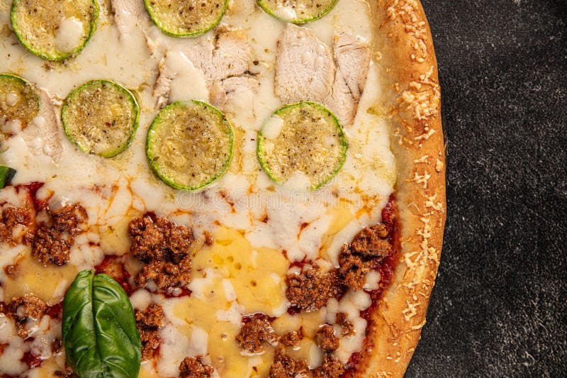 Big Assorted Pizza with Variety of Toppings Stock Image - Image of ...