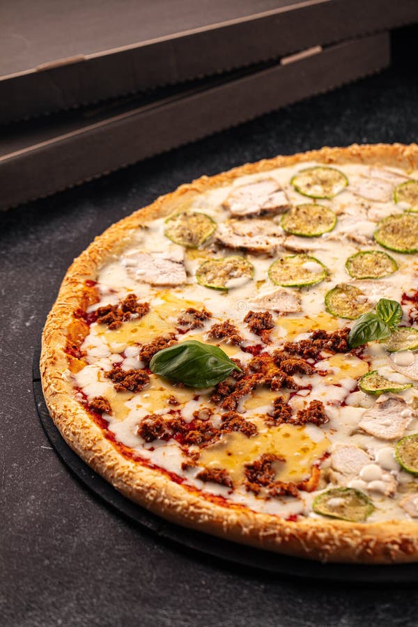 Big Assorted Pizza with Variety of Toppings Stock Photo - Image of ...