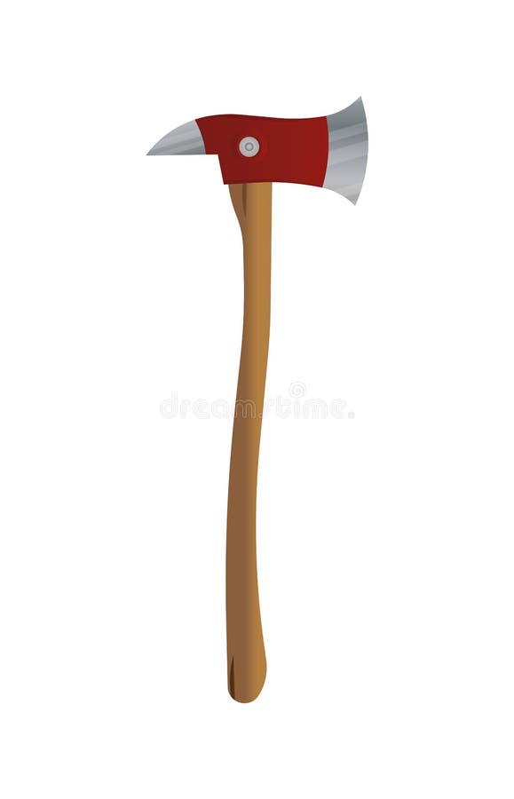 Big AXE with a Red Handle, Realistic Illustration, Vector on a White ...