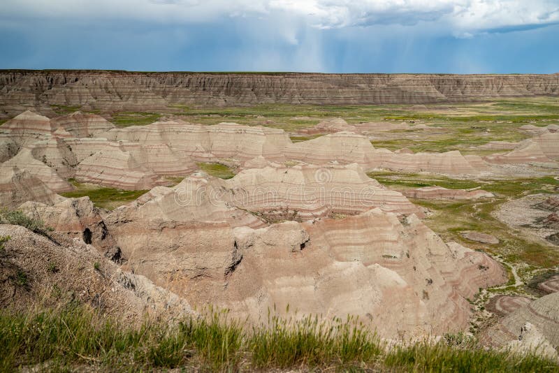 Big Badlands Overlook in Badlands National Park, As a Thunderstorm ...