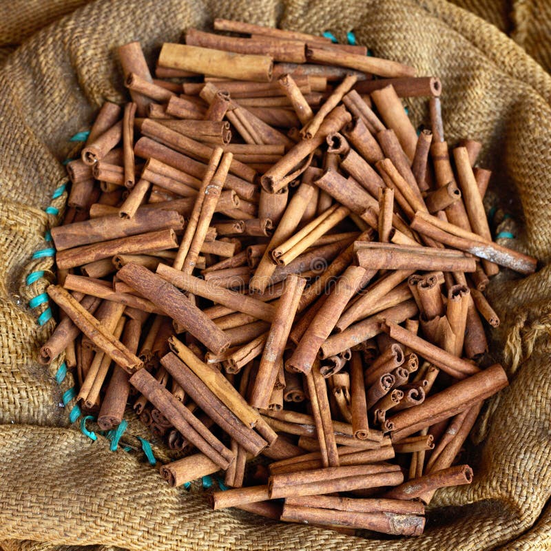 Big Bag with Cinnamon Sticks Stock Image - Image of market, aroma: 27623617