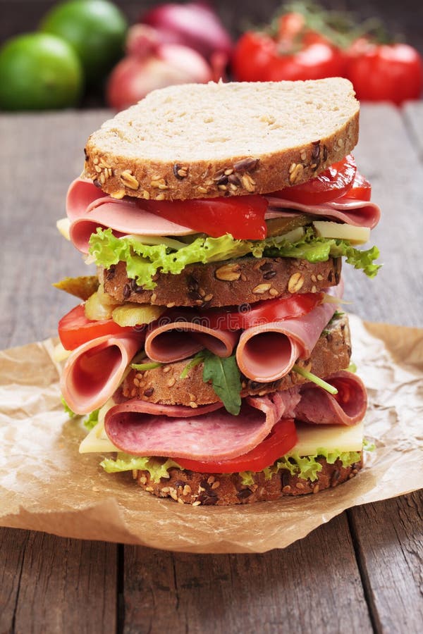 Big baloney sandwich stock photo. Image of junk, sausage - 78639216
