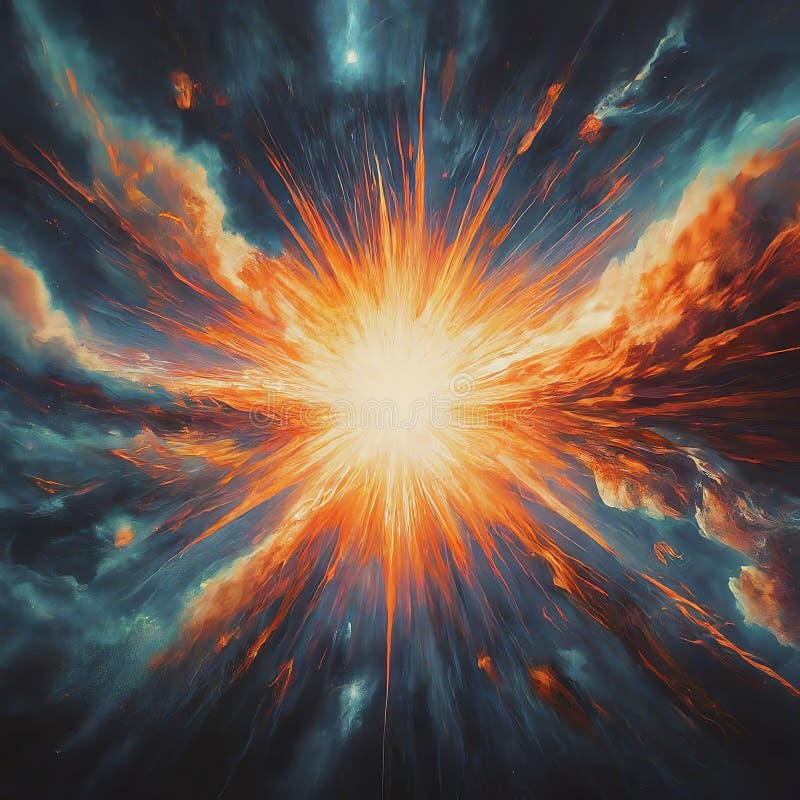 Big Bang Dramatic Explosion in Deep Space. Creation of the Universe ...