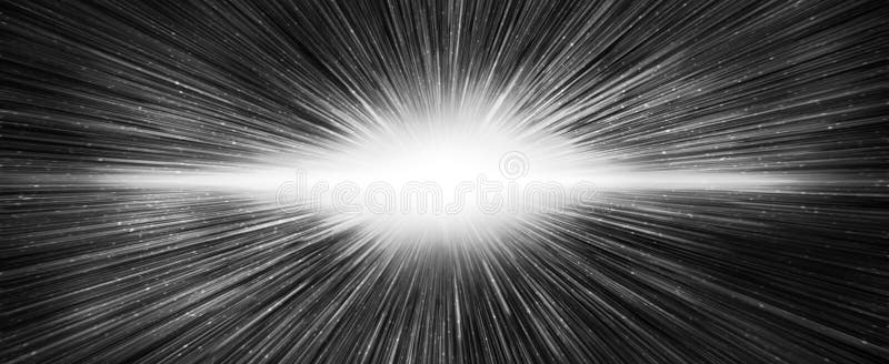 Big Bang Effect on Bright Black Galaxy Sky, Horizontal Banner Stock ...