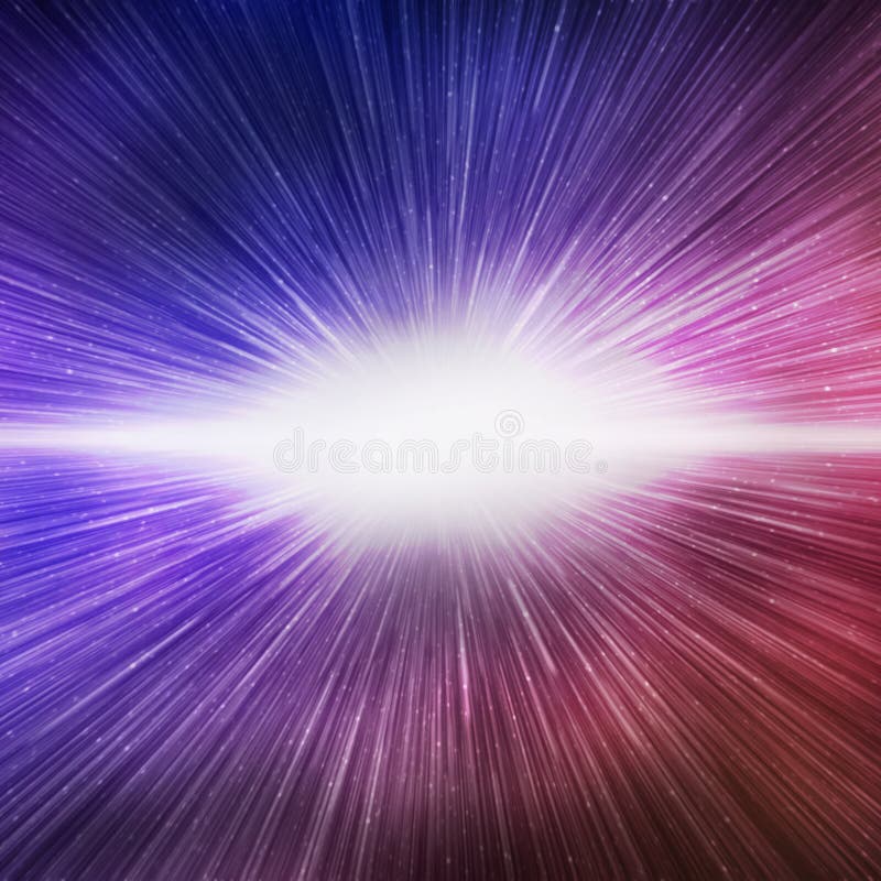 Big Bang Effect on Bright Red and Blue Galaxy Sky, Square Background ...