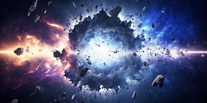 The Big Bang Explosion with AI Generated. Stock Illustration ...