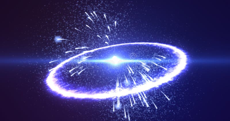 Big Bang Explosion of Blue Galaxy, Star or Planet with Sparks Fire ...