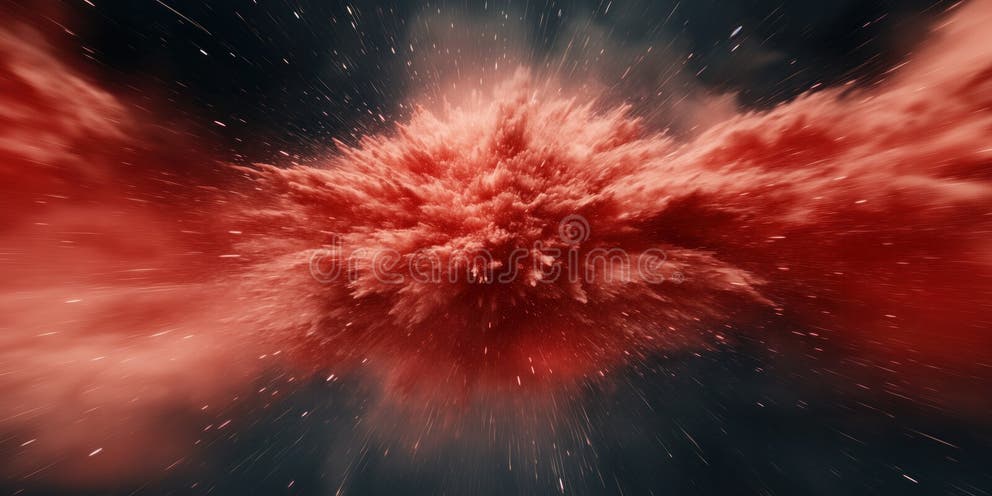 Big Bang Explosion Creating Red Giant Star in Deep Space Stock Photo ...