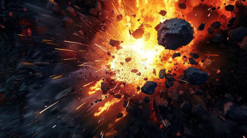 Big Bang in Space, Rocks Big Bang Explosion in Space, Rocks Explosion ...