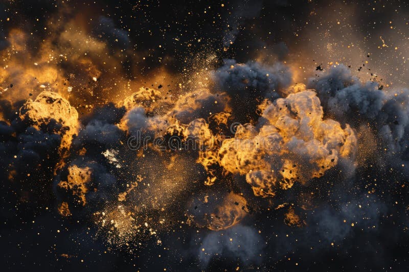 Big Bang Theory Exploding with Fire and Smoke Creating Universe Stock ...