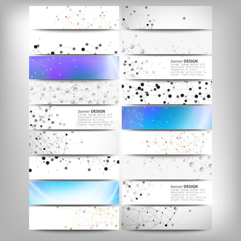 Big Banners Set, Science Backgrounds, Molecule and Stock Vector ...